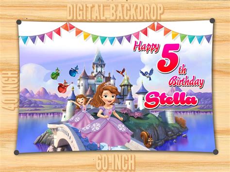 Sofia Backdrop Sofia Printable Backdrop Birhday Sofia Digital Banner Digital Backdrop