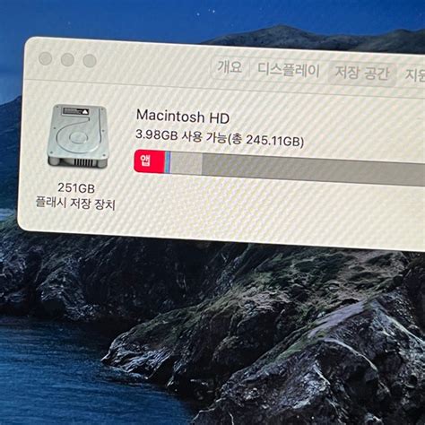 맥북 쓰는데 저장공간이 이거 밖에 없어요 지식in