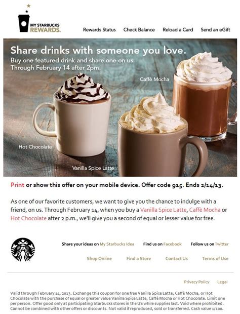 Second Drink Free After 2pm At Starbucks Coupon Via The Coupons App
