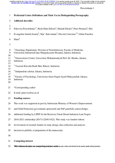 Pdf Prefrontal Cortex Definitions And Their Use In Distinguishing