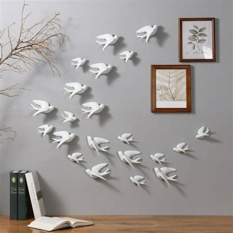 Yesbay 1pcs Birds Murals Realistic Ornamental Ceramic Wall Hanging