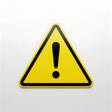 Bright Yellow Warning Sign With Black Exclamation Mark Symbol Danger