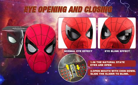 Spider Mask Red Ring Shaped Remote Control Eye Size Adjustment