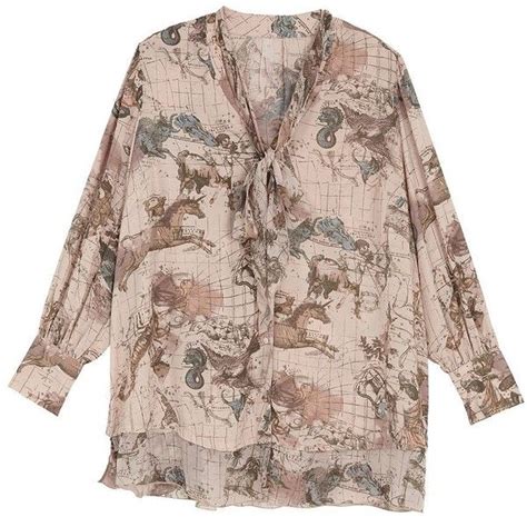 Melissa Mccarthy Seven7 Plus Zodiac Print Tie Blouse