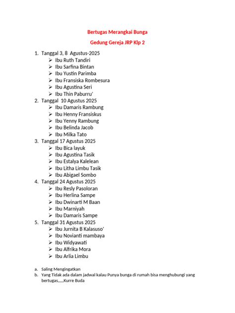 Bertugas Merangkai Bunga Pdf