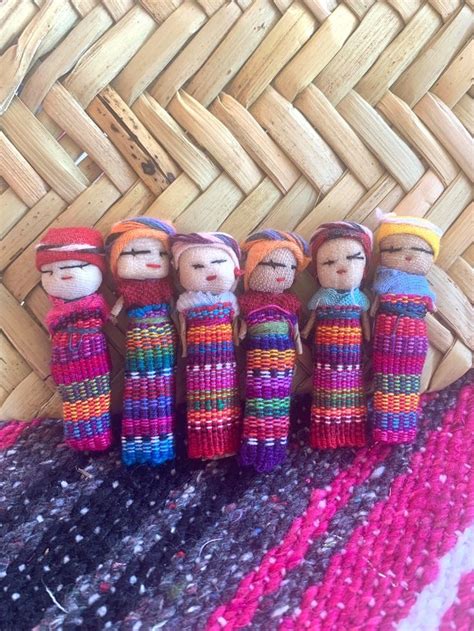 Set Of 6 Big Worry Dolls Quitapenas Mexican Worry Dolls Muñequitas