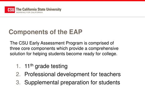 Ppt Early Assessment Program Powerpoint Presentation Free Download