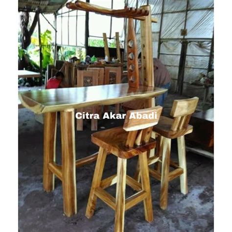 Jual Meja Mini Bar Trembesi Set 4 Kursi Ready Stock Kab Jepara Citra Akar Abadi Tokopedia