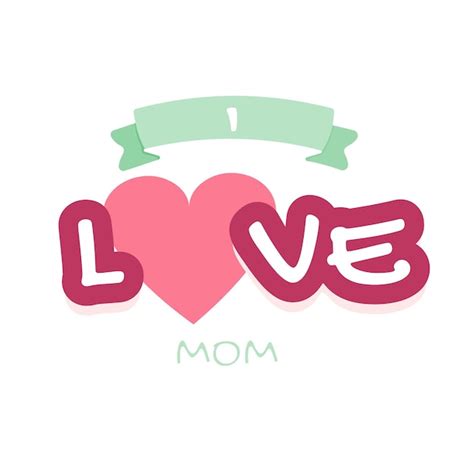 Premium Vector I Love Mom Sticker