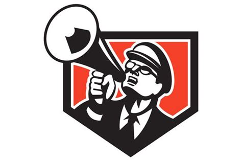 Nerd Shouting Megaphone Shield Retro Retro Illustration Retro Vector Graphic Design Posters