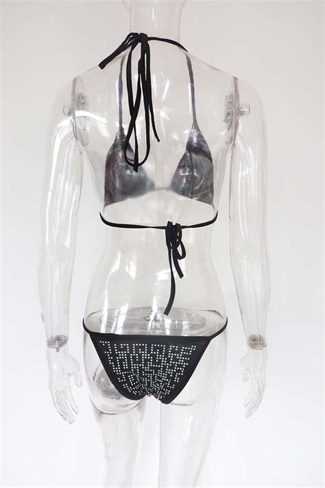 Sparkle Crystal Studded Mesh Beach Shorts Set Piece For Women Sexy Tie Front Rhinestone