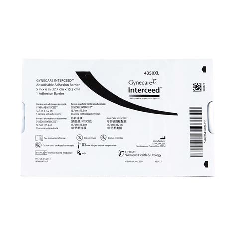 Gynecare 4350xl Interceed® Absorbable Adhesion Barrier 5 In X 6 In
