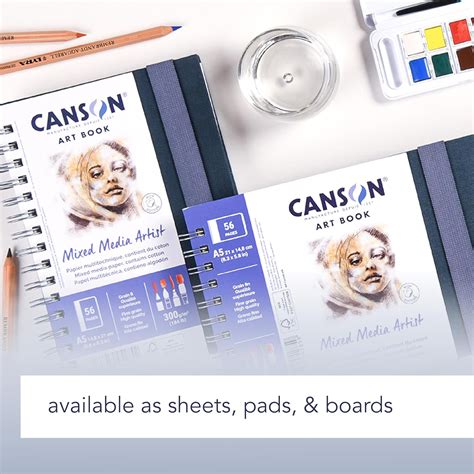 Canson Artist Series Mixed Media Paper Wirebound Pad 55×85 Inch 40