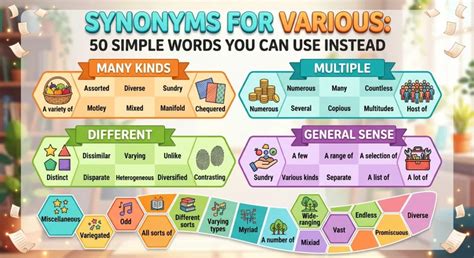 60synonyms For Various Different Words For Multiple And Diverse