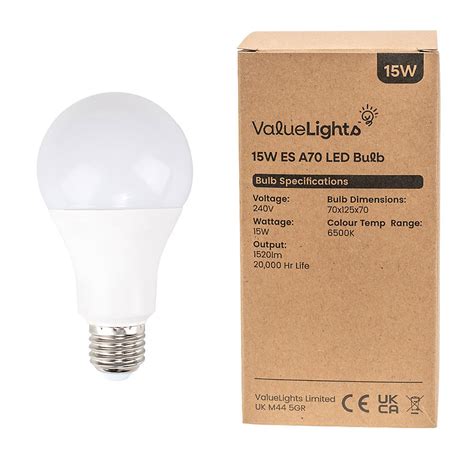 Valuelights Pack Of 3 High Power 15w Led Es E27 Gls Energy Saving Long