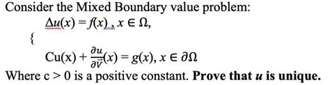 Solved Consider The Mixed Boundary Value Problem