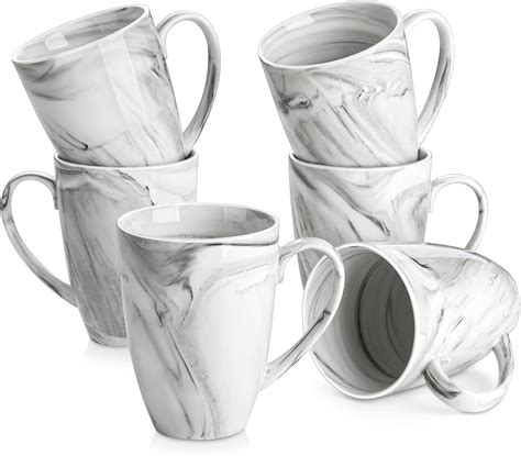 Malacasa Kaffeebecher 6er Set Porzellan 560ml Becher Set Große