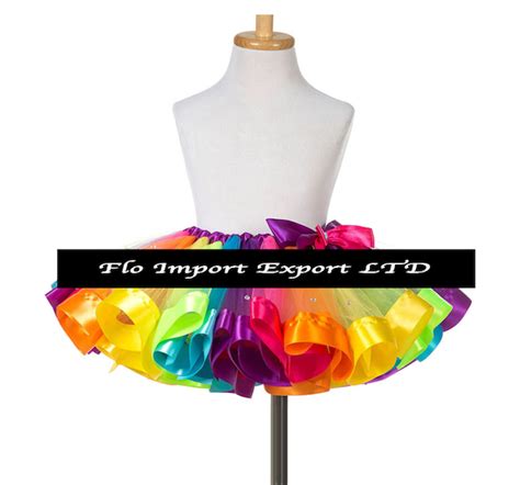 Gonna Tutù Tulle Arcobaleno Strass Bambina Skir010
