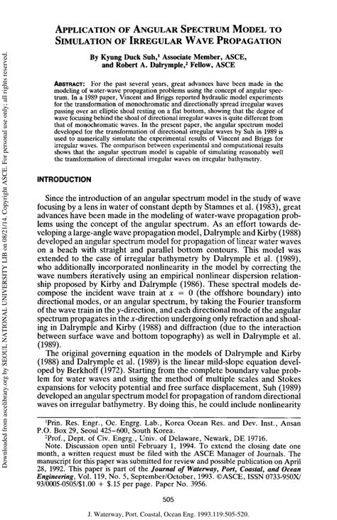 Pdf Application Of Angular Spectrum Model To Simulation Of Irregular
