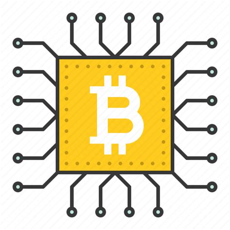 Bitcoin Blockchain Chip Cryptocurrencty Digital Currency Processor Icon Download On