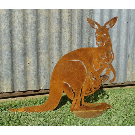 Kangaroo Garden Ornament Captivating Metal Art For Your Garden