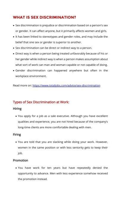 WhatsSex Sex Discrimination