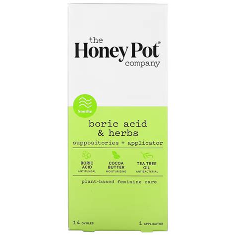 The Honey Pot Company Boric Acid And Herbs Suppositories Applicator