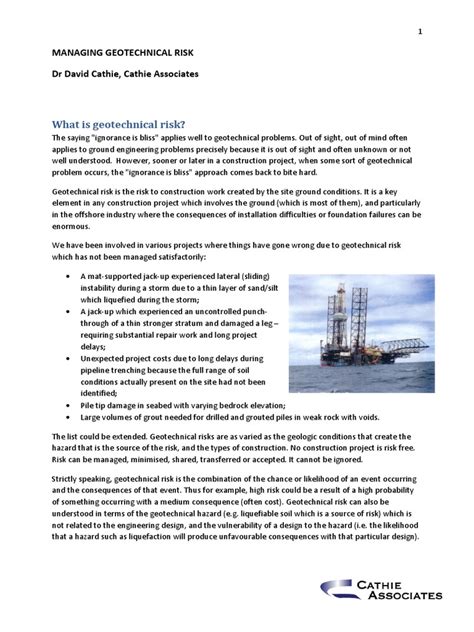Managing Geotechnical Risk 1 Pdf