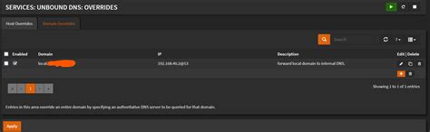 [unbound dns] domain overrides not forwarding a query to local dns