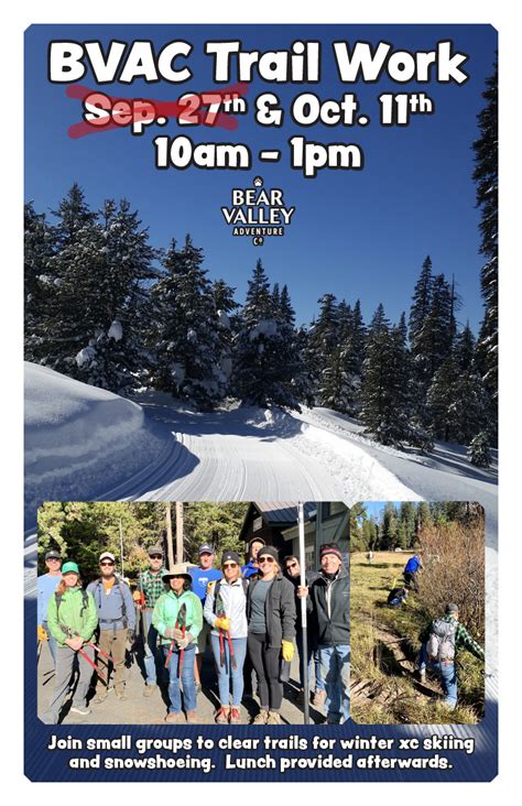 Bear Valley Cross Country Trail Work Day Today Oct 11 The Pine Tree
