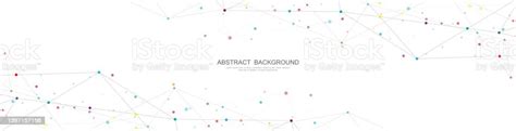 배너 디자인 또는 머리글을 위해 점과 선을 연결하는 추상적 인 배경과 기하학적 패턴 바닥글 디자인 요소에 대한 스톡 벡터 아트 및 기타 이미지 바닥글 디자인 요소 패턴