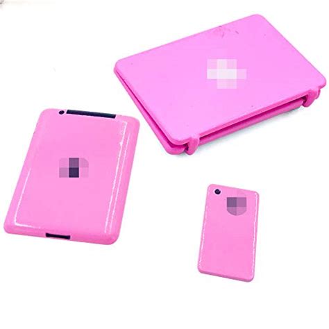 3 Pack Dollhouse Mini Laptop Tablet And Smart Phone Scene Computer Simulation Accessories For