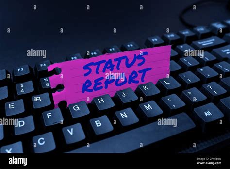 Text Sign Showing Status Report Business Idea Update Summary Of Situations As Of A Period Of