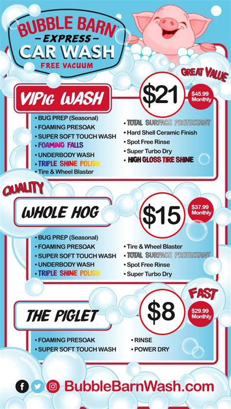 Bubbles Car Wash Menu At Carl Cosme Blog