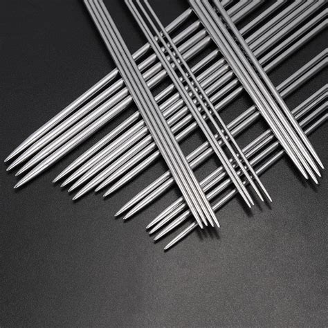 5 Piecesset Of 20 Cm Stainless Steel Knitting Needles Double Pointed
