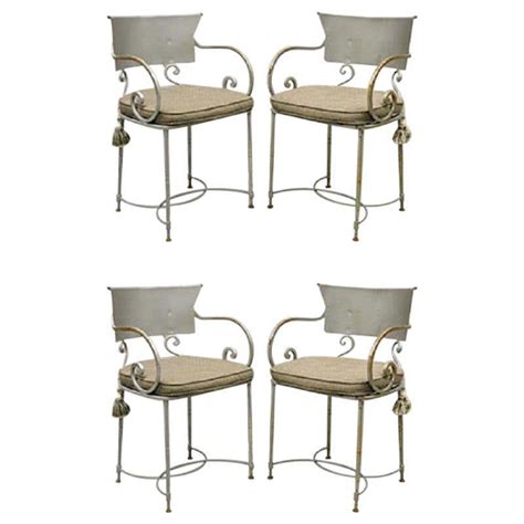 Vintage Wrought Iron Scrolling Swivel Hollywood Regency Kitchen Dining Set For Sale At 1stdibs