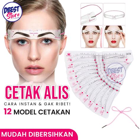 Jual Cetakan Alis Tali 12 Model Lengkap Eyebrow Ruler Shopee Indonesia