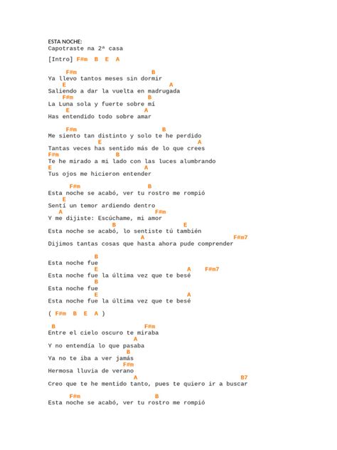 Letra Y Acordes De Esta Noche Pdf