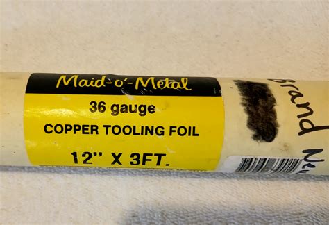 Vintage Maid O Metal Brass Tooling Foil 36 Gauge 12 X 3 Ft Ebay