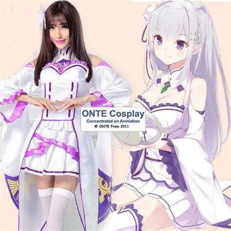 Re Zero Kara Hajimeru Isekai Seikatsu Emilia Cosplay Costumes New