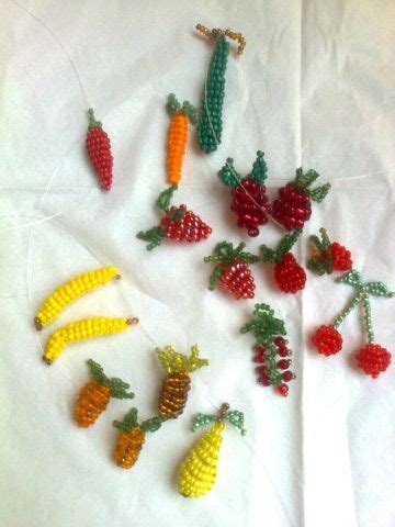 Colorful Bead Art Of Fruits And Vegetables