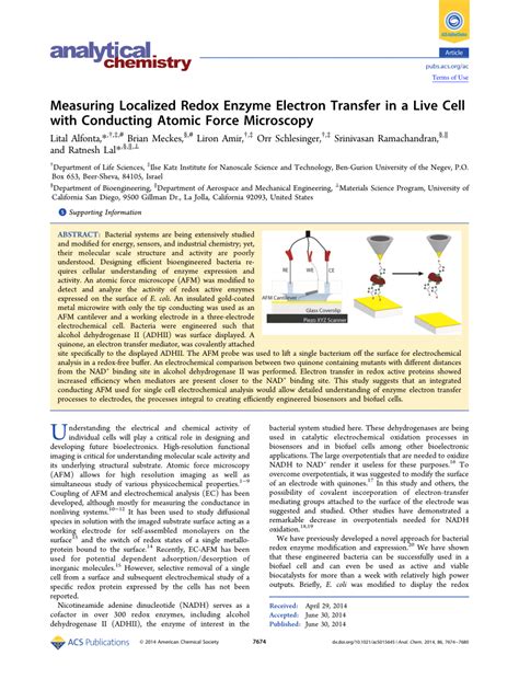 Download Pdf Measuring Localized Redox Enzyme Electron Transfer In A
