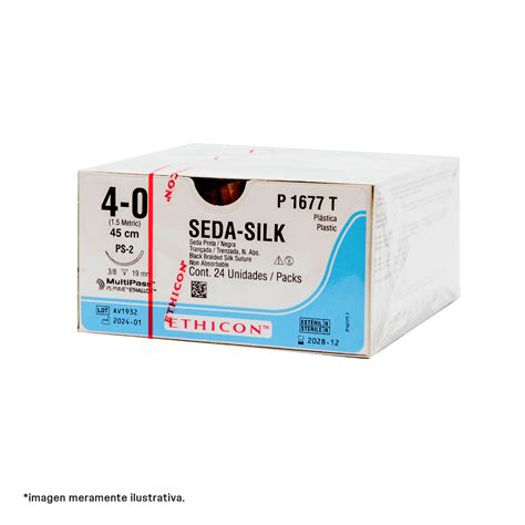 Sutura Quirúrgica De Seda Ethicon® Seda Negra 4 0 45cm Ag 3 8 19mm