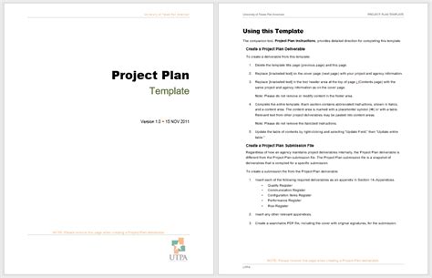 Project Schedule Template Word