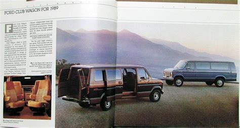 1989 Ford Club Wagon Van Xlt Xl E Series Sales Brochure Oversized Original