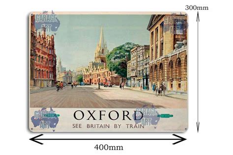 Oxford See Britain By Train Tin Sign Garage Art