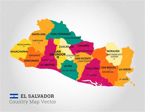 Premium Vector Detailed Map Of El Salvador Vector Illustration
