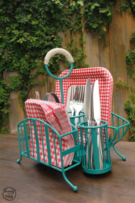 Vintage Inspired Outdoor Cutlery Caddy Makeover Diy Projects