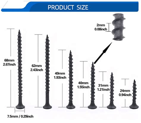 Drywall Screws Sizes