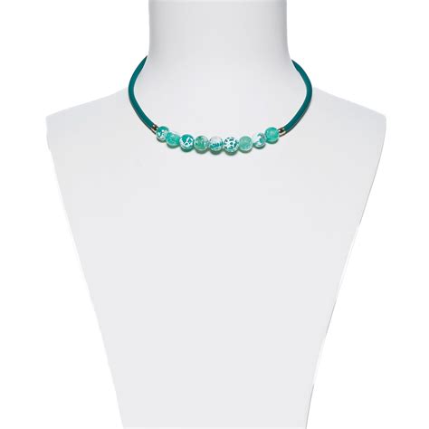 Collana In Gomma Ed Agata Verde Della Rovere